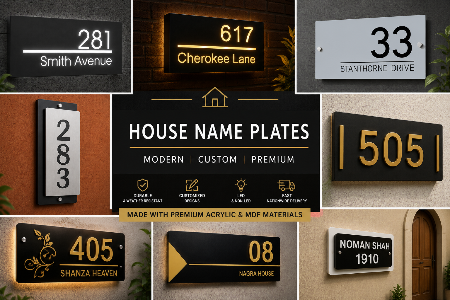 House Name Plates in Pakistan – Happy Walls