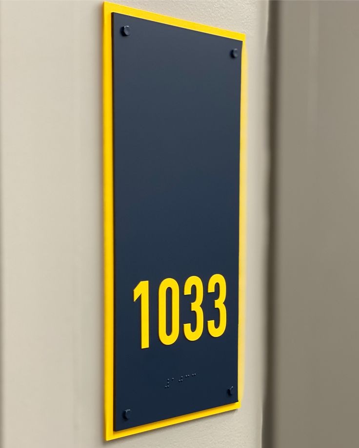 Yellow Black Vertical House Name Plate – Happy Walls